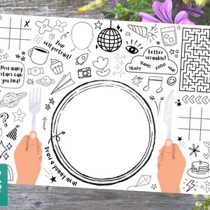 Kids Activity Placemat Printable Instant DIGITAL Download Kids Party ...