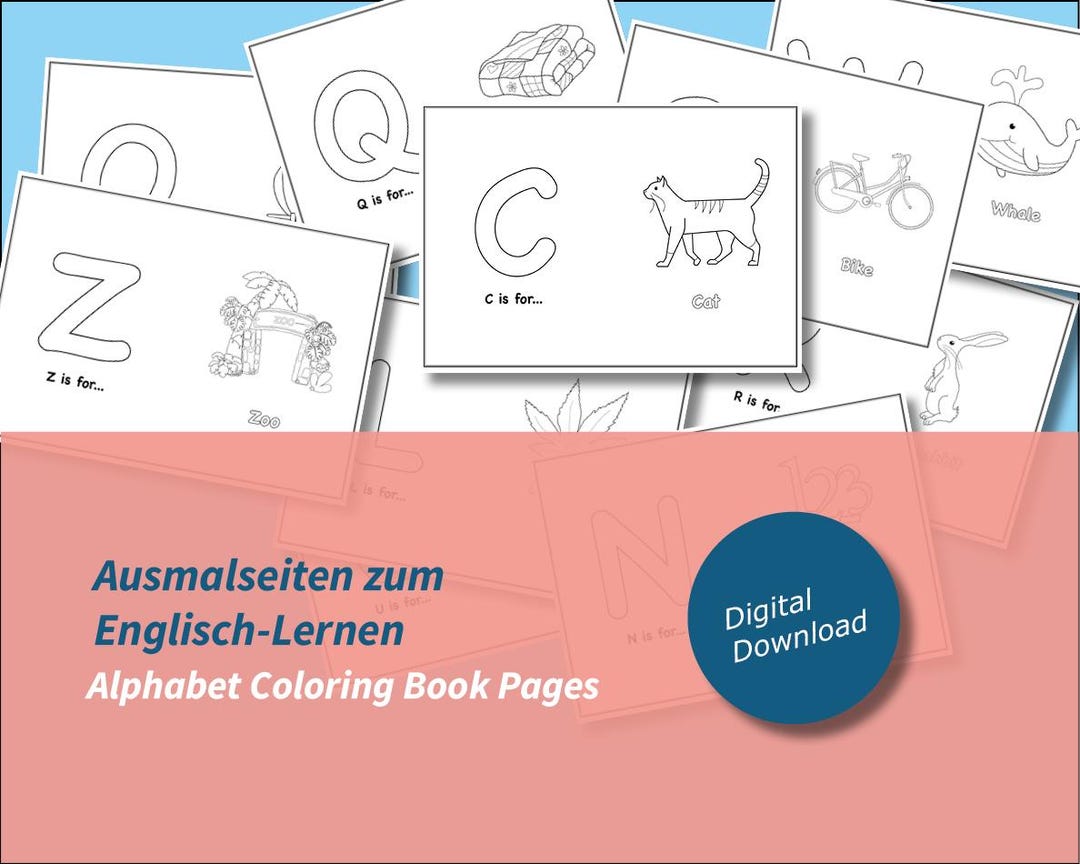 Alphabet Coloring Pages - Digital Download With Unique Illustrations ...