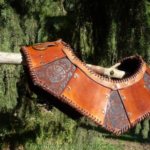 Deer Skull Leather Gorget Viking Armor, Celtic, LARP, Cosplay, Ren ...