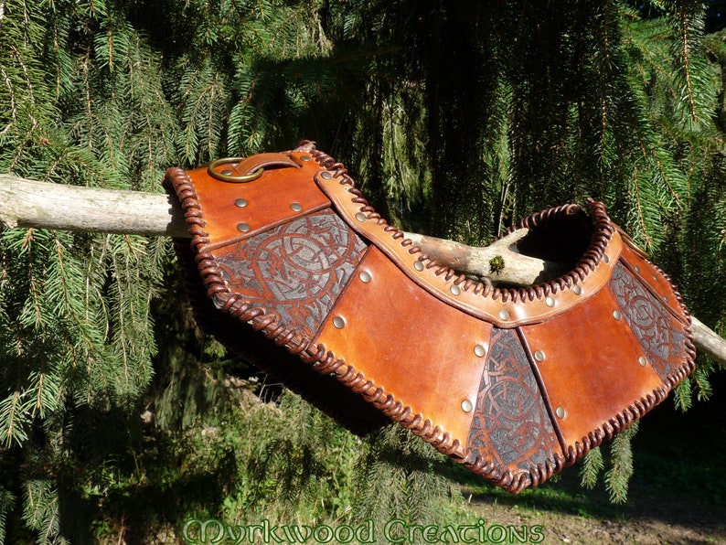 Deer Skull Leather Gorget Viking Armor Celtic LARP - Etsy