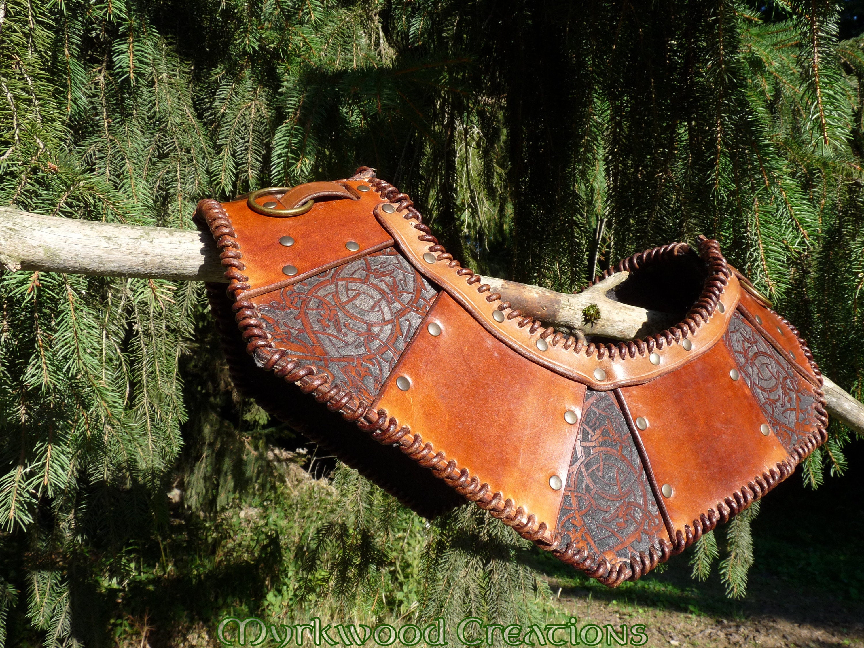 Deer Skull Leather Gorget Viking Armor Celtic LARP - Etsy