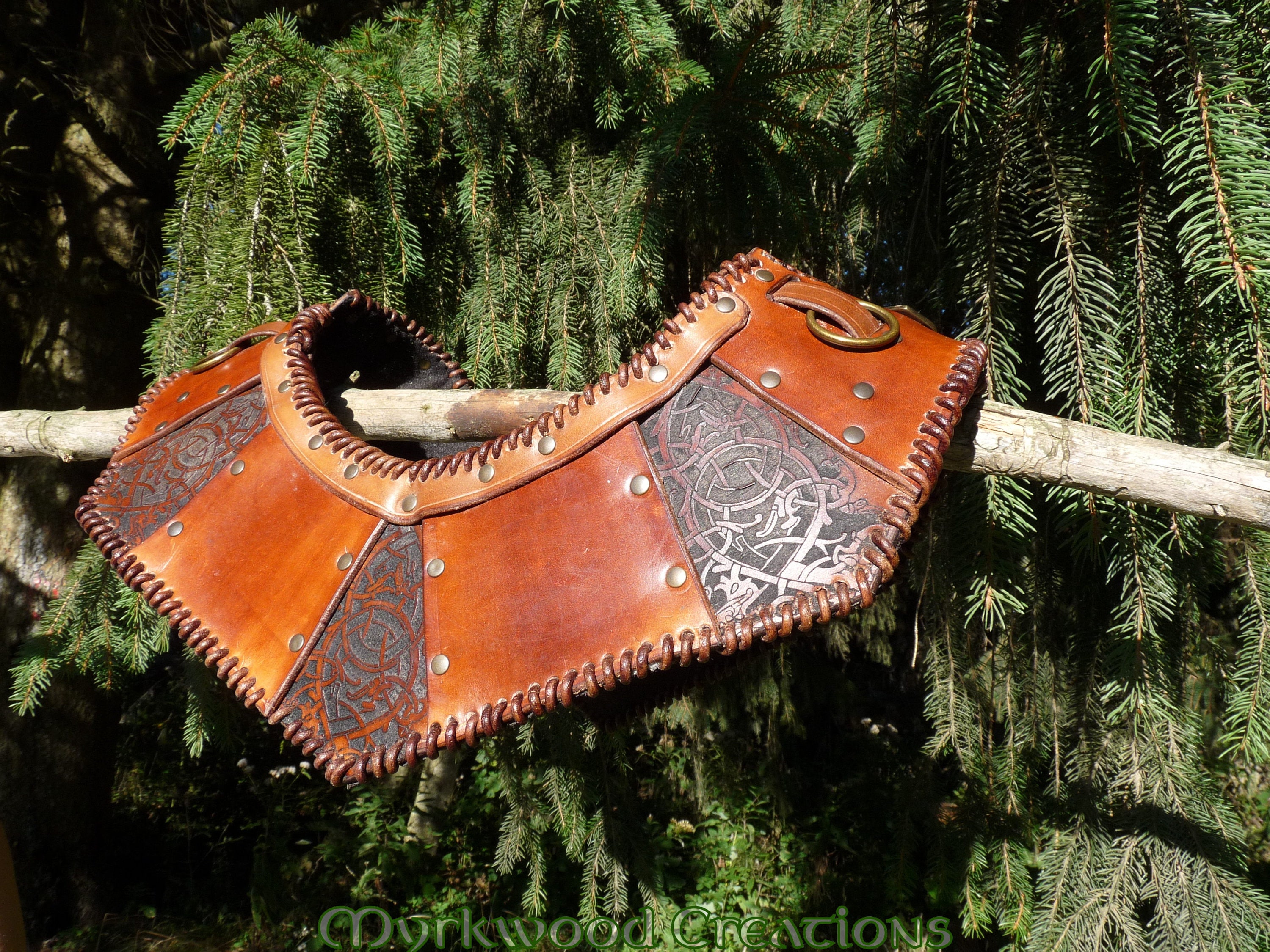 Deer Skull Leather Gorget Viking Armor Celtic LARP - Etsy