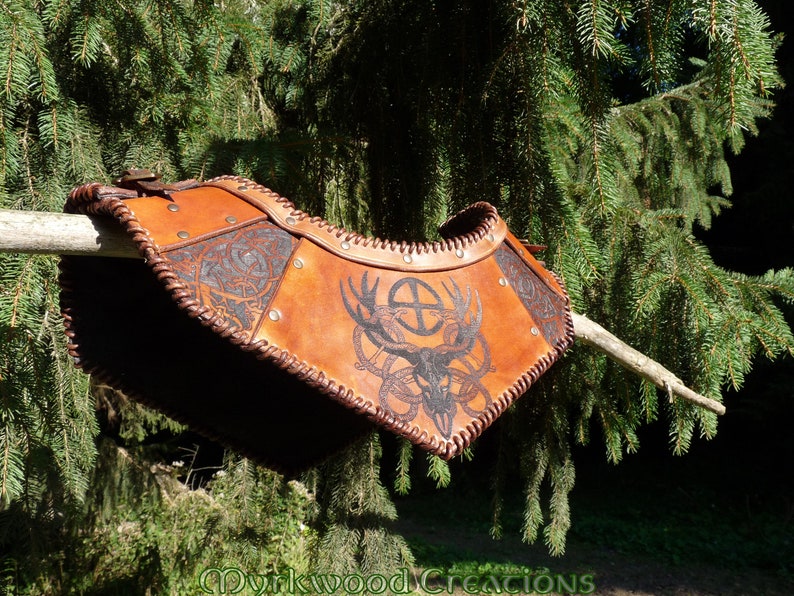 Deer Skull Leather Gorget Viking Armor Celtic LARP - Etsy
