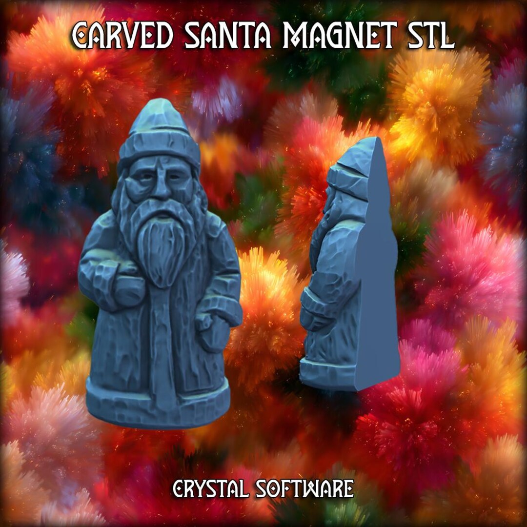 Carved Standing Santa – 3D Printable Christmas Magnet STL - 2 Year ...