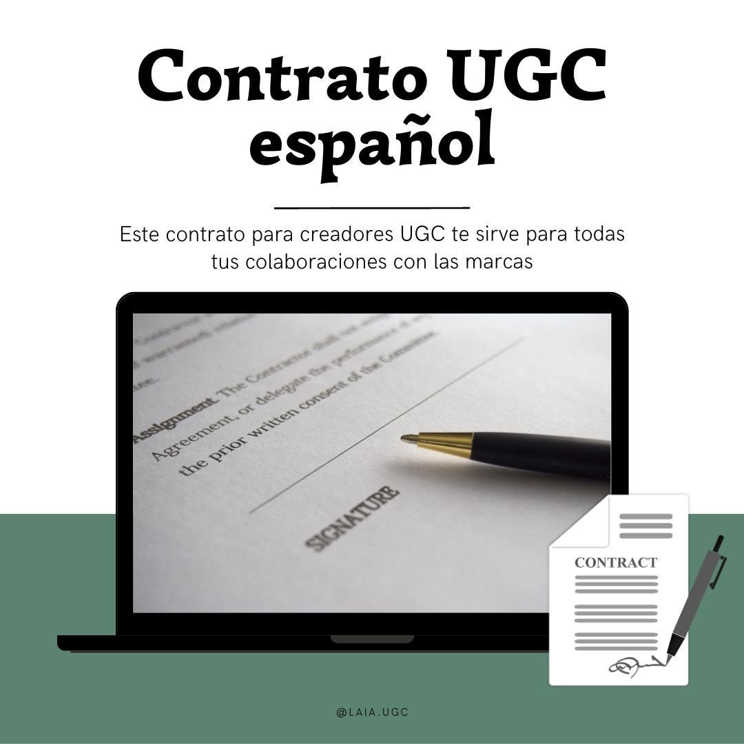 Contract for UGC Creators Template in Spanish and English - Etsy