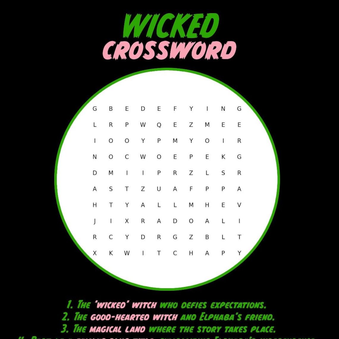 Wicked Games Bundle: Wordsearch & Crossword Puzzle (digital Download ...