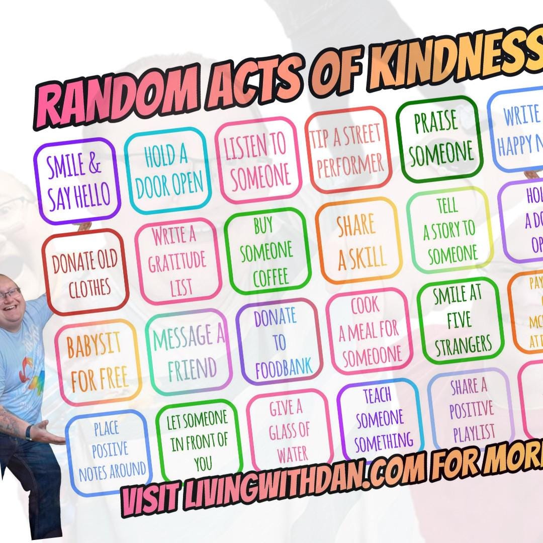 Acts of Kindness Calendar Printable: 30-day Kindness Challenge (JPEG ...