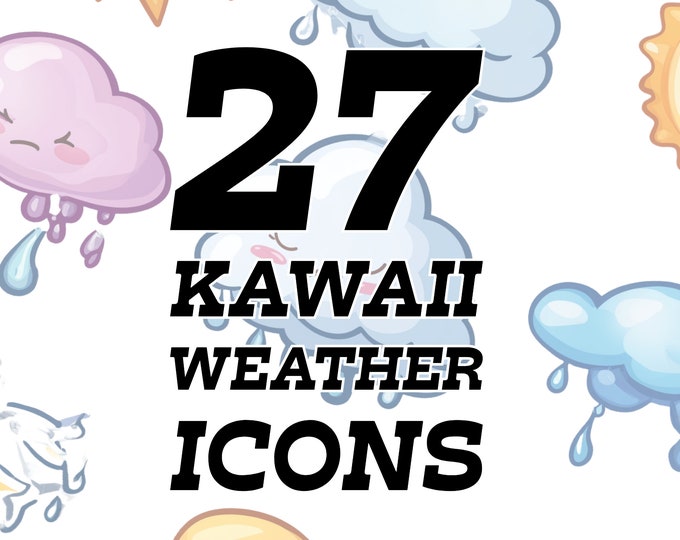 Weather Clipart PNG Cute Weather Kawaii Cloud Clipart Meteorology Kid ...