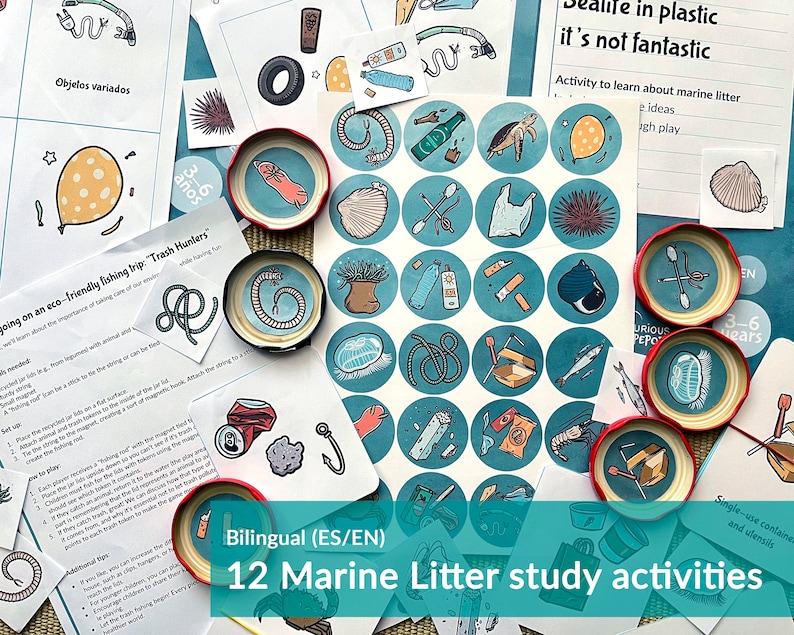 Marine Litter Study Activities, Recycling Montessori Flashcards ...