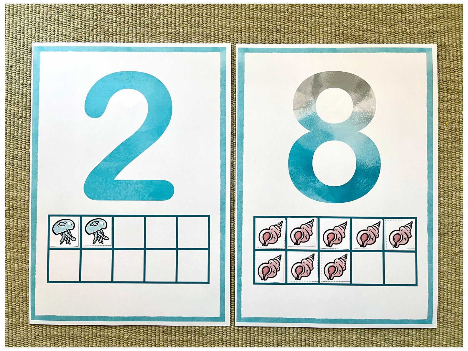 Ocean Math Ten Frame Numbers, Ten Frame Preschool, Number Counting ...