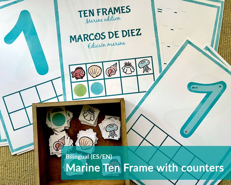 Ocean Math Ten Frame Numbers, Ten Frame Preschool, Number Counting ...