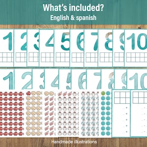 Ocean Math Ten Frame Numbers, Ten Frame Preschool, Number Counting ...