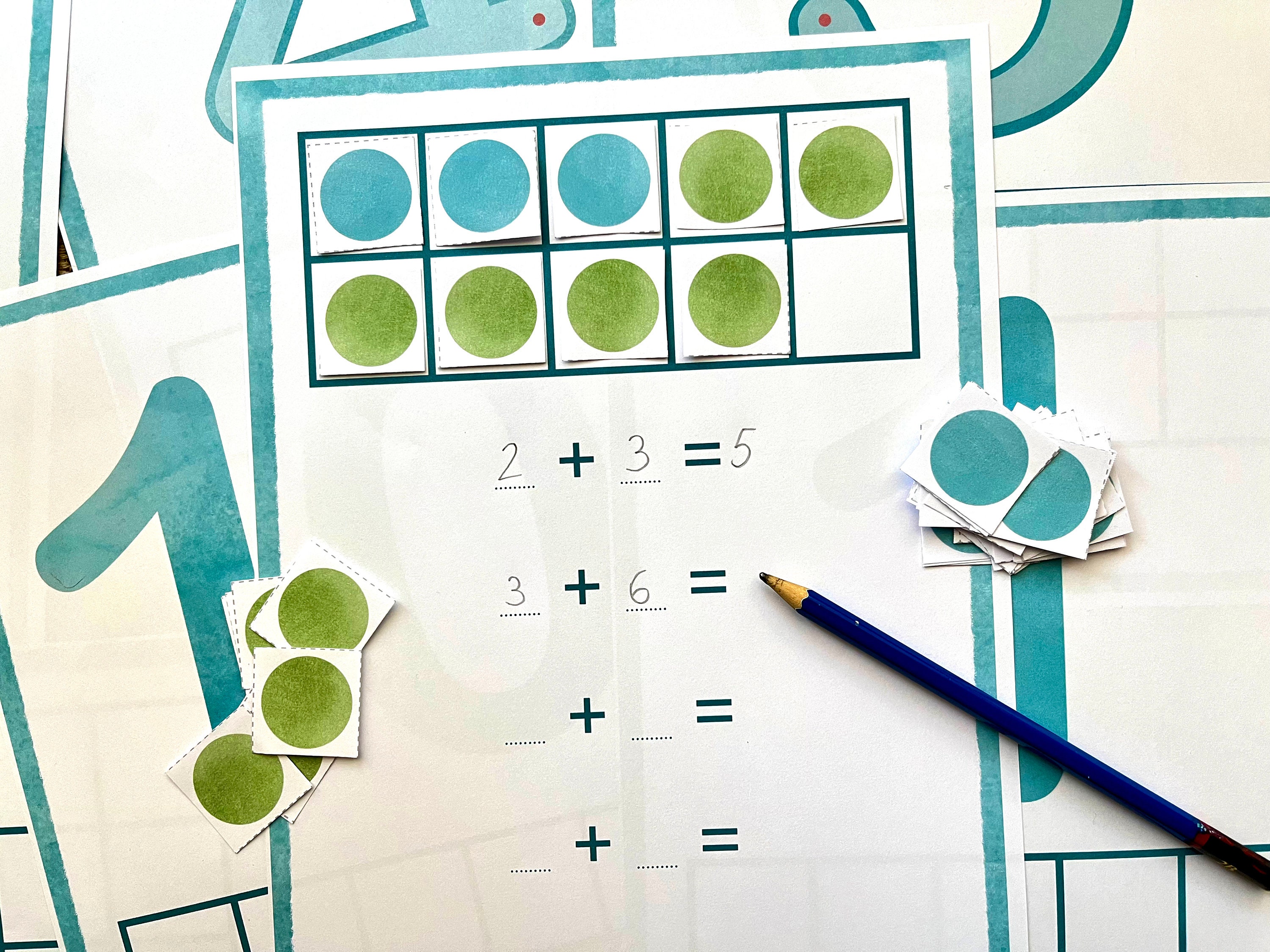 Ocean Math Ten Frame Numbers, Ten Frame Preschool, Number Counting ...