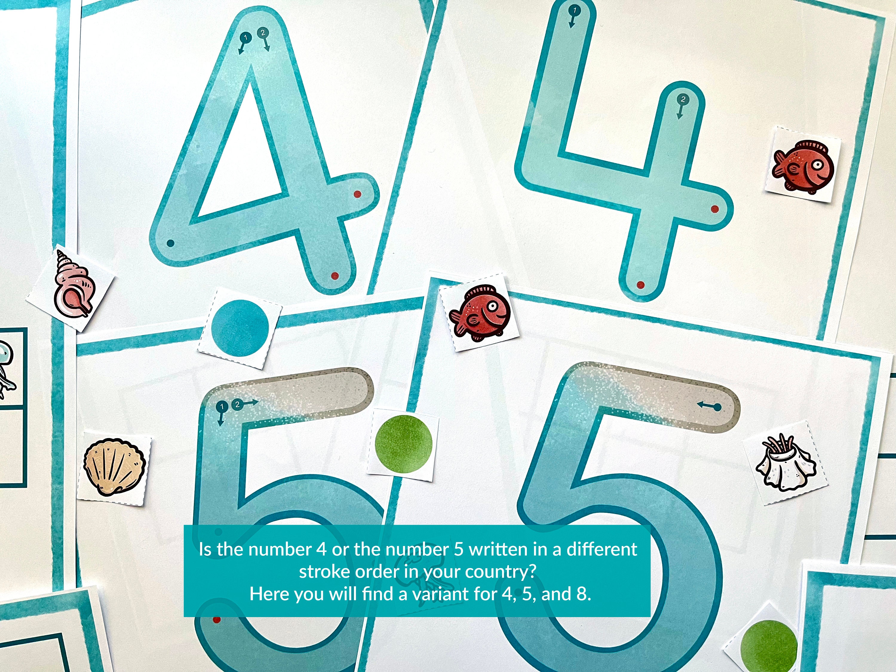 Ocean Math Ten Frame, Bilingual Number Counting (digital PDF) - Etsy