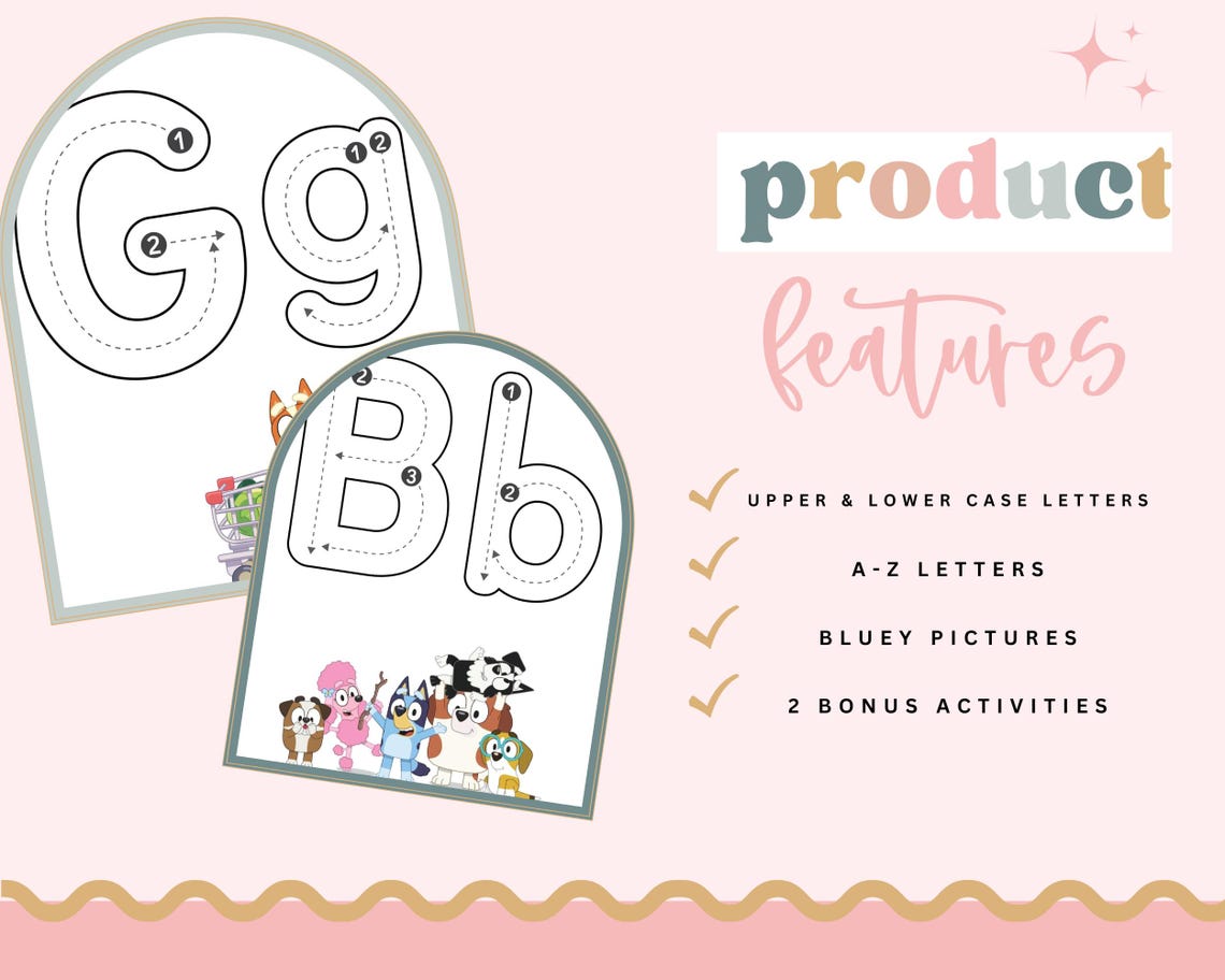 Bluey Letter Tracing Workbook: Preschool Alphabet Activity (PDF) - Etsy