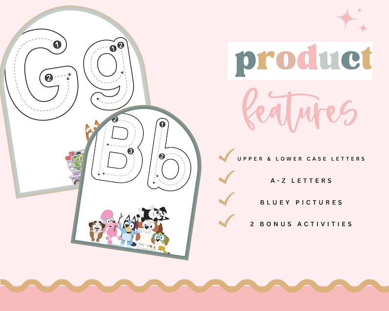 Bluey Letter Tracing Workbook: Preschool Alphabet Activity (PDF) - Etsy