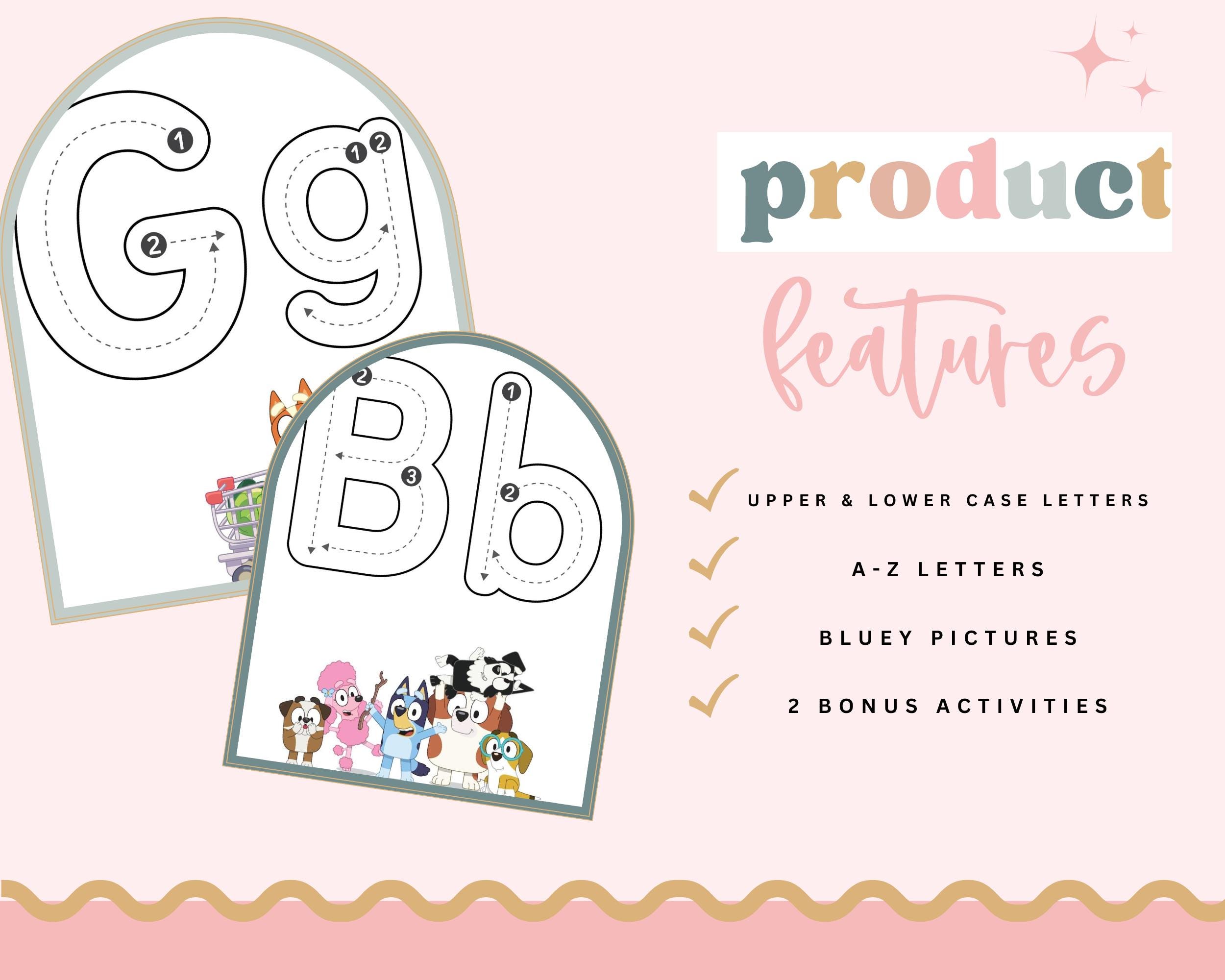 Bluey Letter Tracing Workbook: Preschool Alphabet Activity (PDF) - Etsy UK