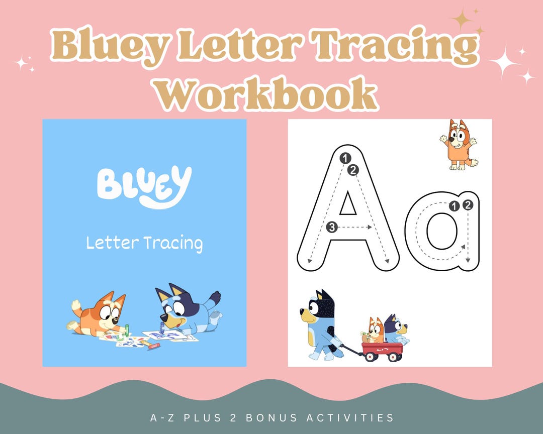 Bluey Letter Tracing Workbook: Preschool Alphabet Activity (PDF) - Etsy UK