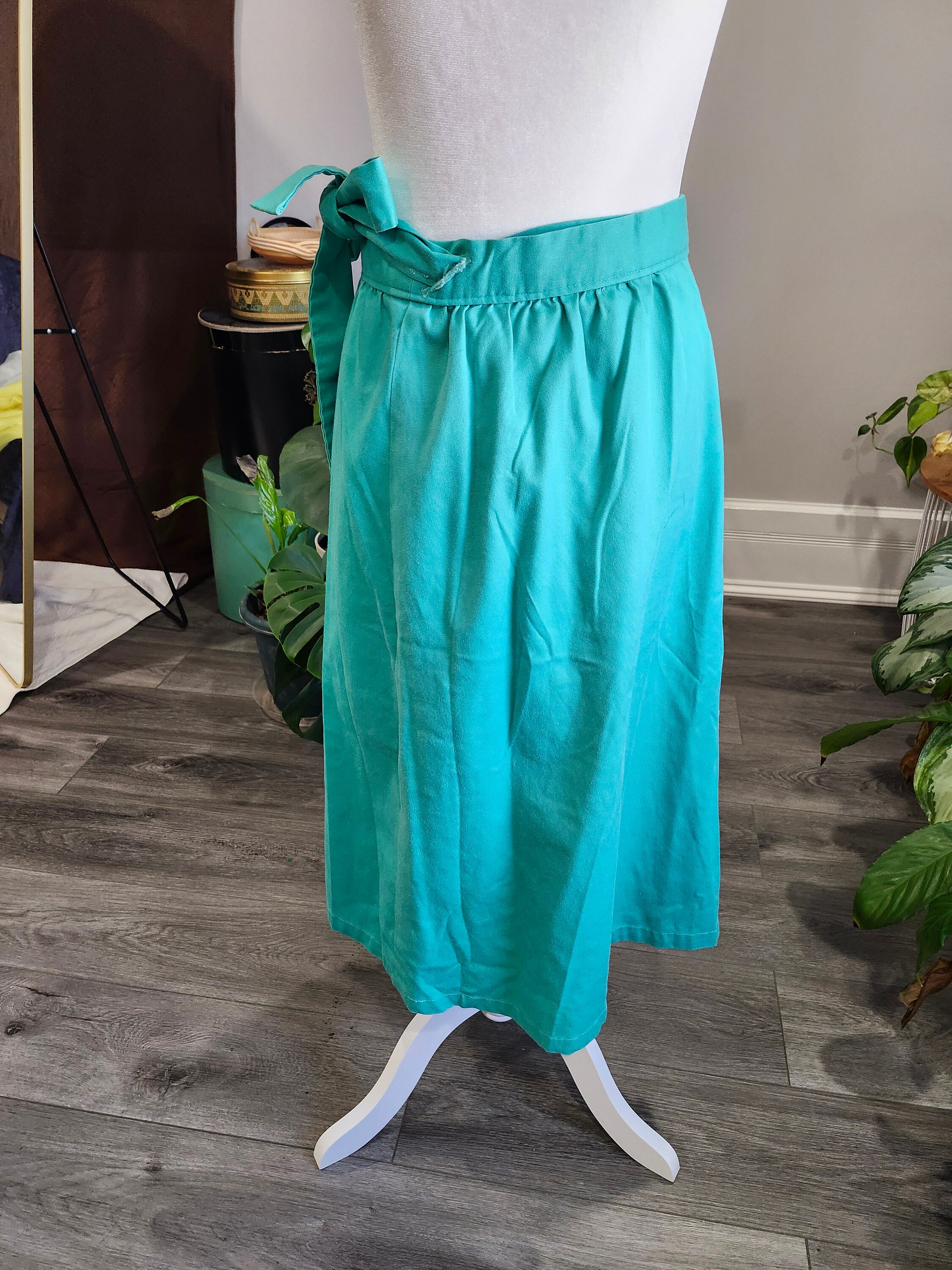 Diane Skirt // Vintage 1970's ADORABLE Balloon Turquoise Wrap Skirt by ...