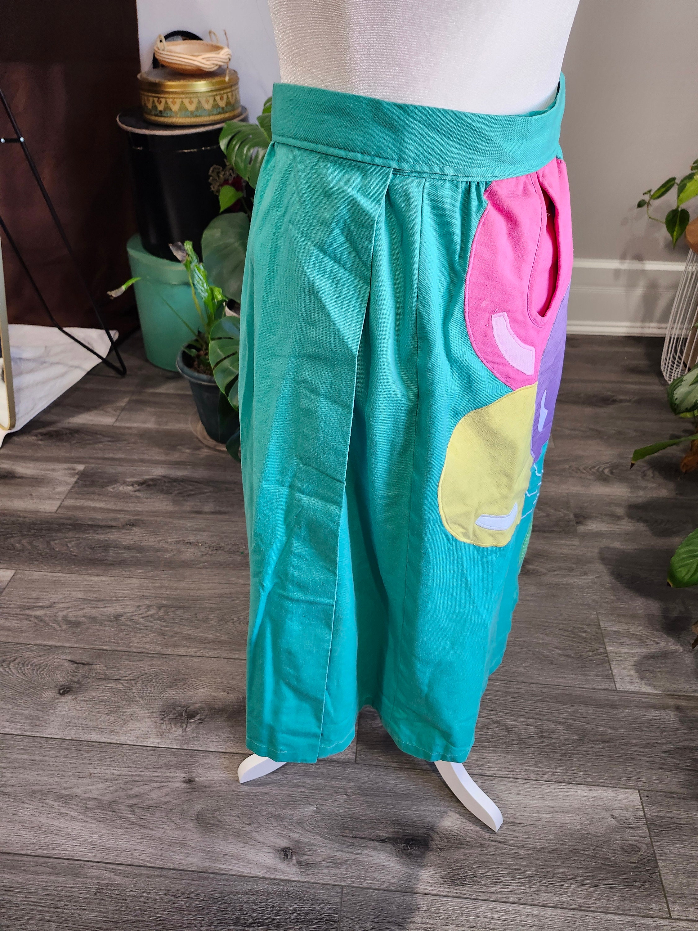 Diane Skirt // Vintage 1970's ADORABLE Balloon Turquoise Wrap Skirt by ...