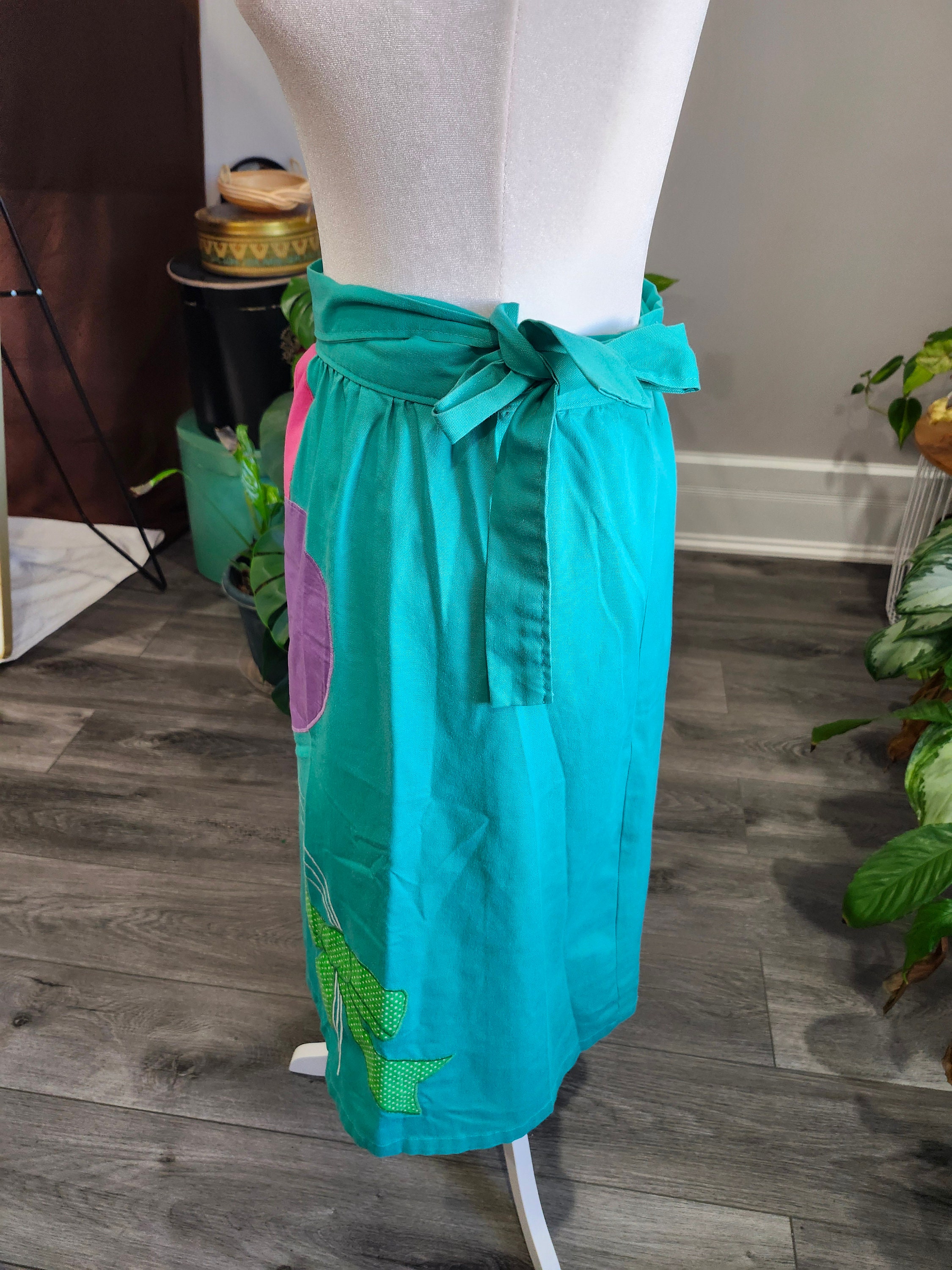 Diane Skirt // Vintage 1970's ADORABLE Balloon Turquoise Wrap Skirt by ...