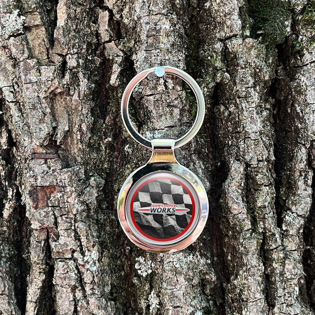 Leather Keychain Mini Cooper Key Fob Car Accessories Keyring Nice Hand ...