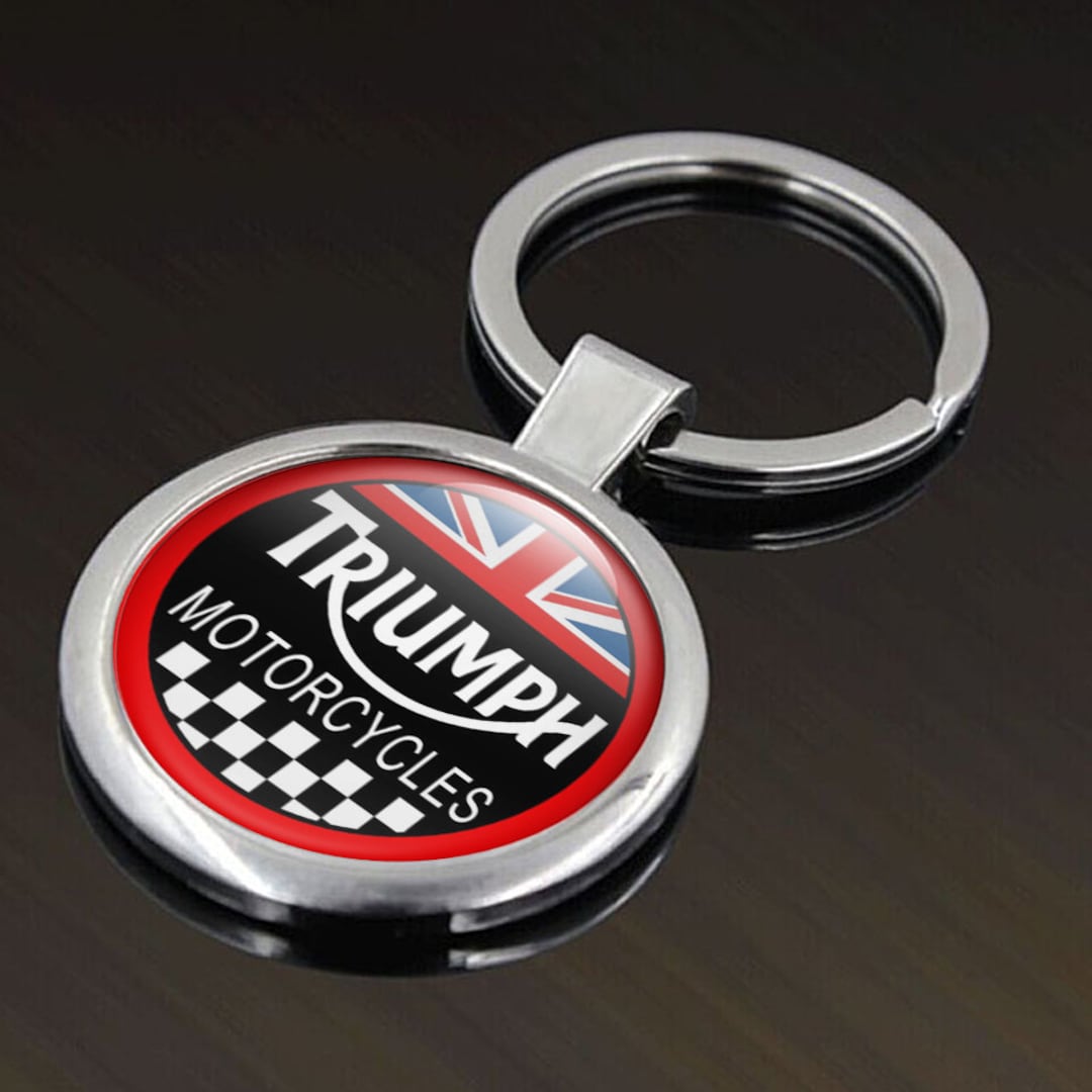 Leather Keychain Triumph Key Fob Car Accessories Keyring Nice Hand Made ...