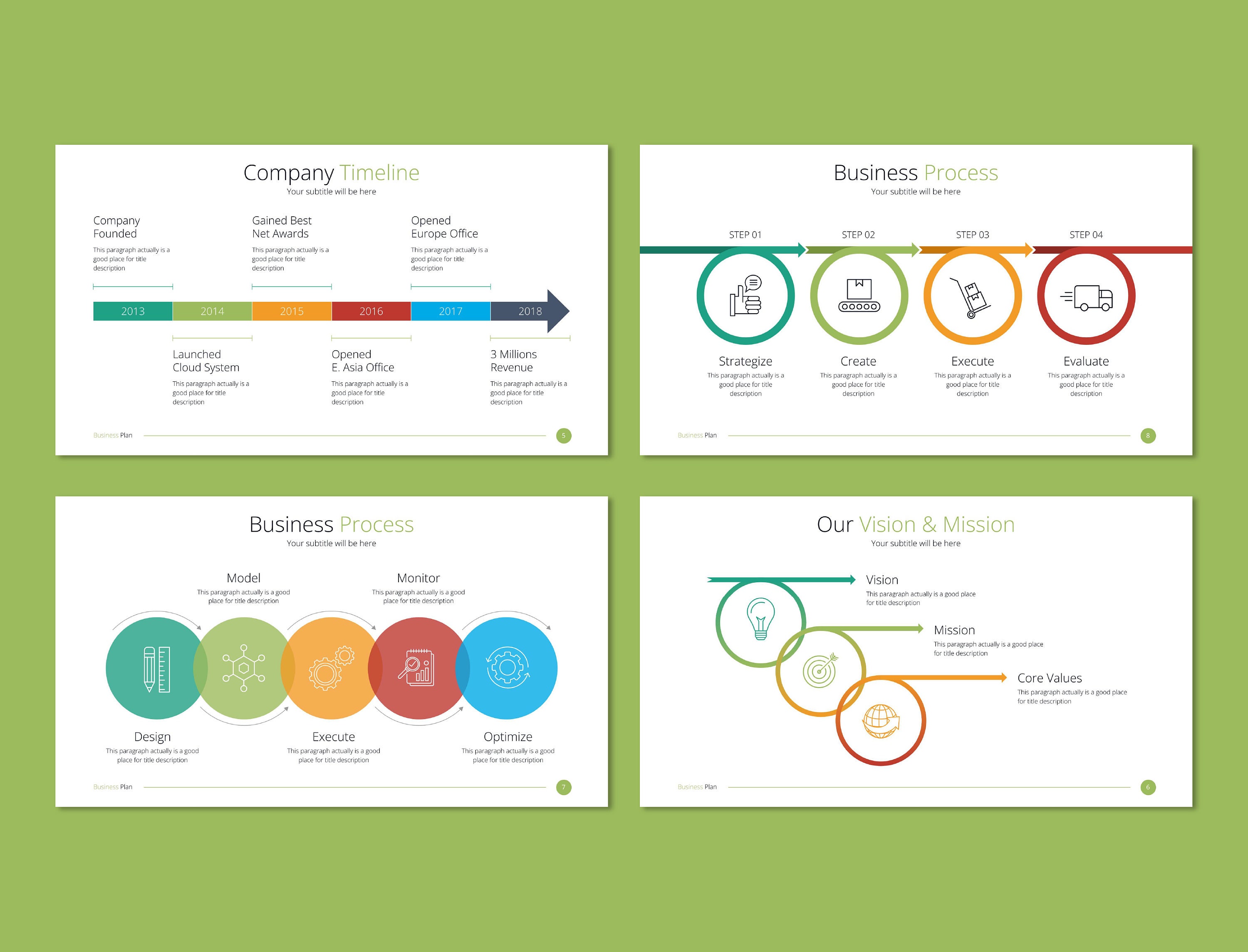 Professional Full Color Business Plan & Startup Presentation Template ...