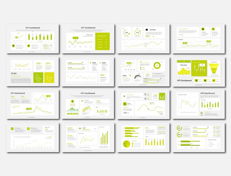 Editable KPI Dashboard Powerpoint Template: Business Metrics (digital ...