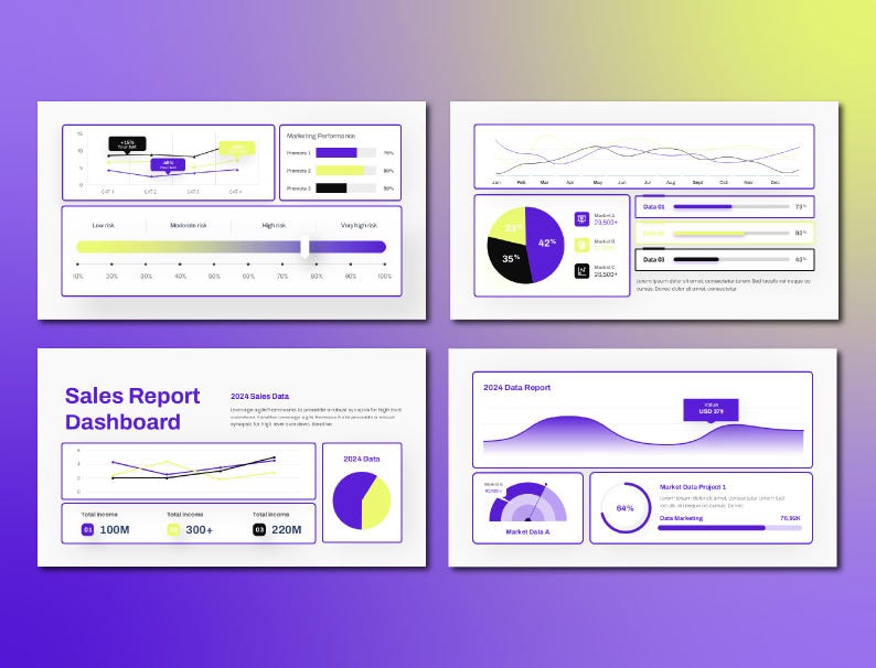 KPI Powerpoint Dashboard Template: Data Analysis, Editable Charts ...