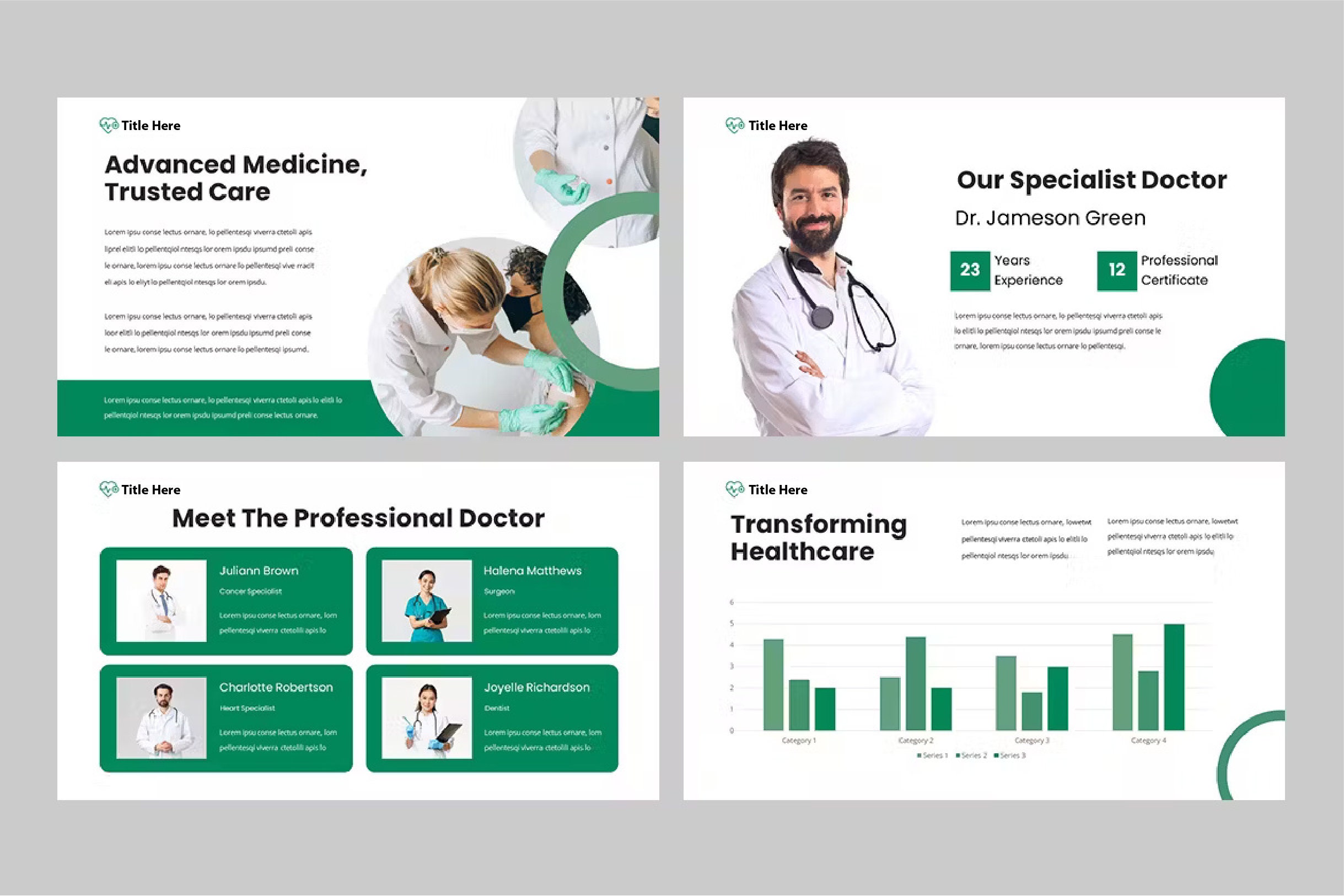 Corporate Healthcare Presentation Template - Editable Powerpoint/google ...