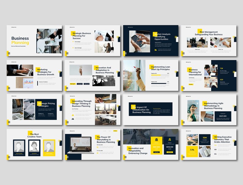 Yellow Business Plan Presentation Template: Editable PPT Slides ...