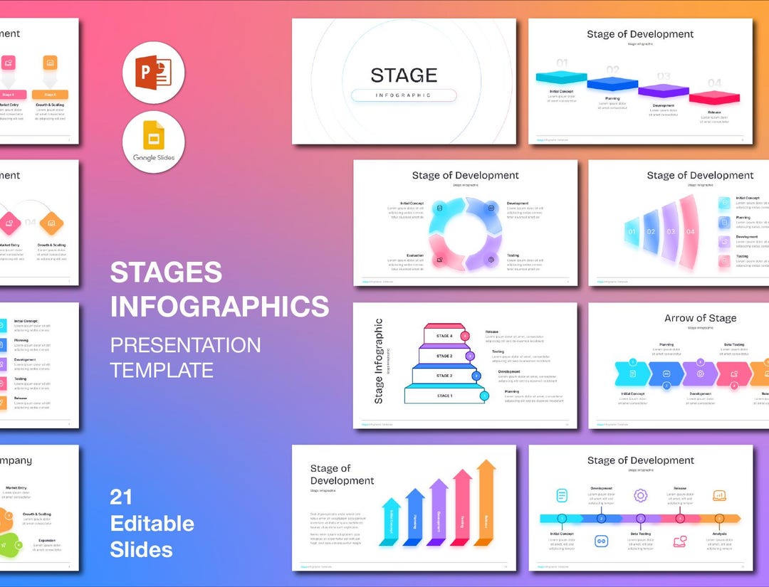 Light Stages Infographic Powerpoint Presentation: Editable Business ...