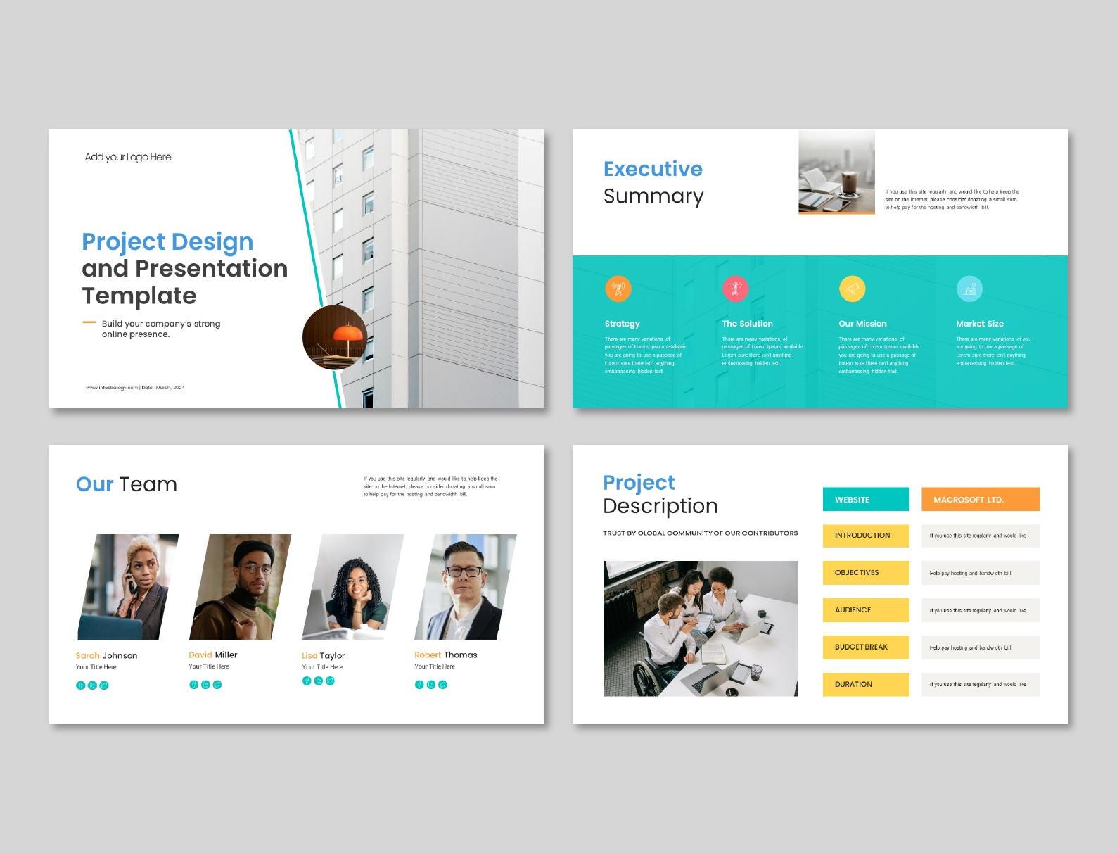 Colorful Project Proposal Template: Powerpoint & Google Slides (digital ...