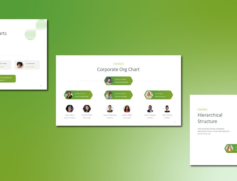 Green Organizational Chart Powerpoint Template: Business Presentation ...