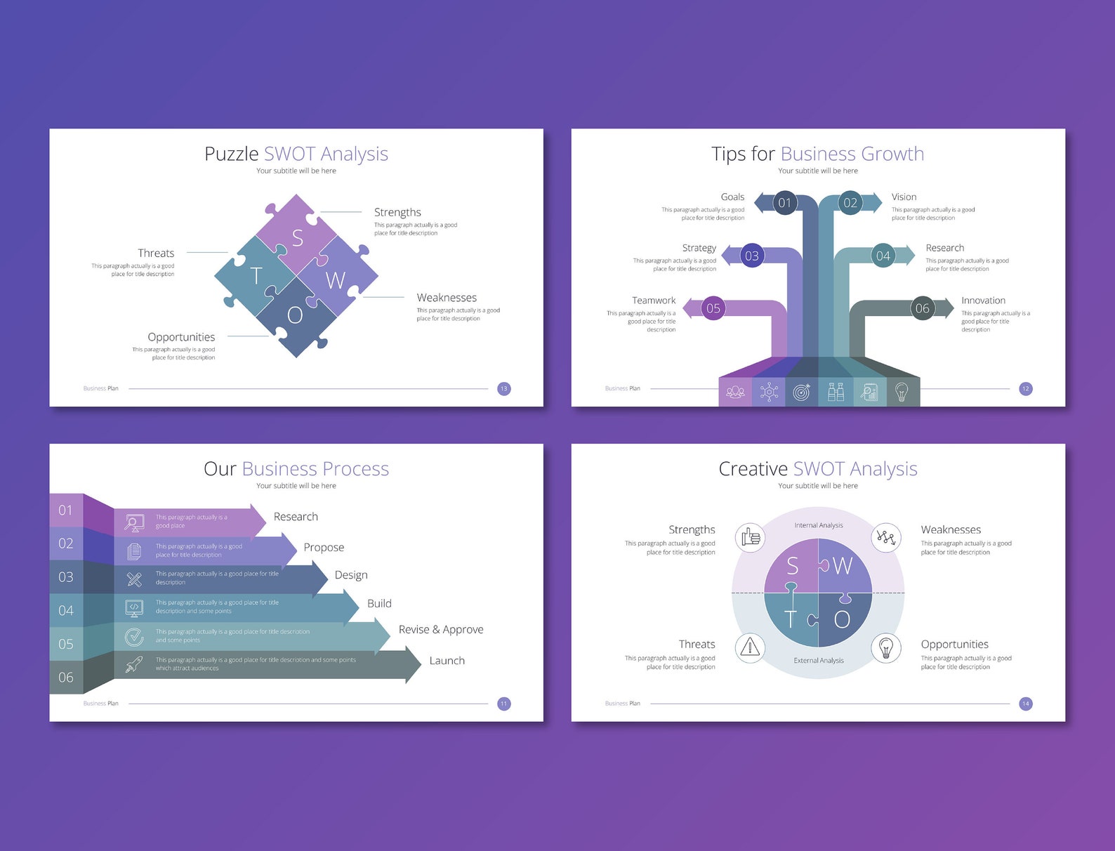 Professional Violet Business Plan & Startup Presentation Template ...