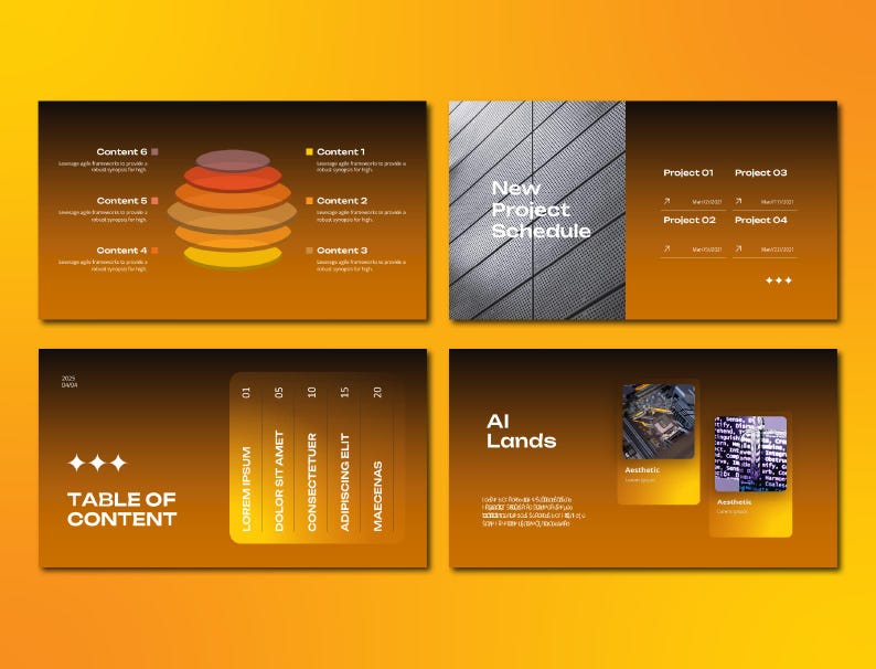 Yellow AI Powerpoint Template: Modern Presentation (digital Download ...