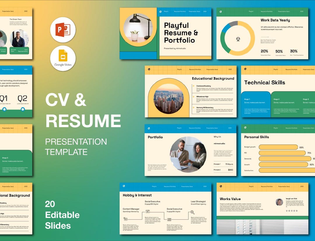 Playful CV & Resume Powerpoint Template: Creative Portfolio ...