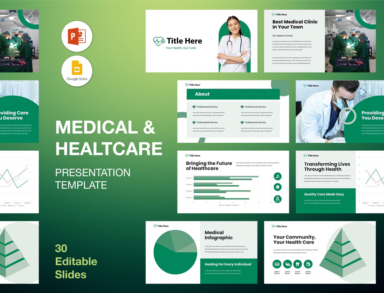 Corporate Healthcare Presentation Template - Editable Powerpoint/google ...