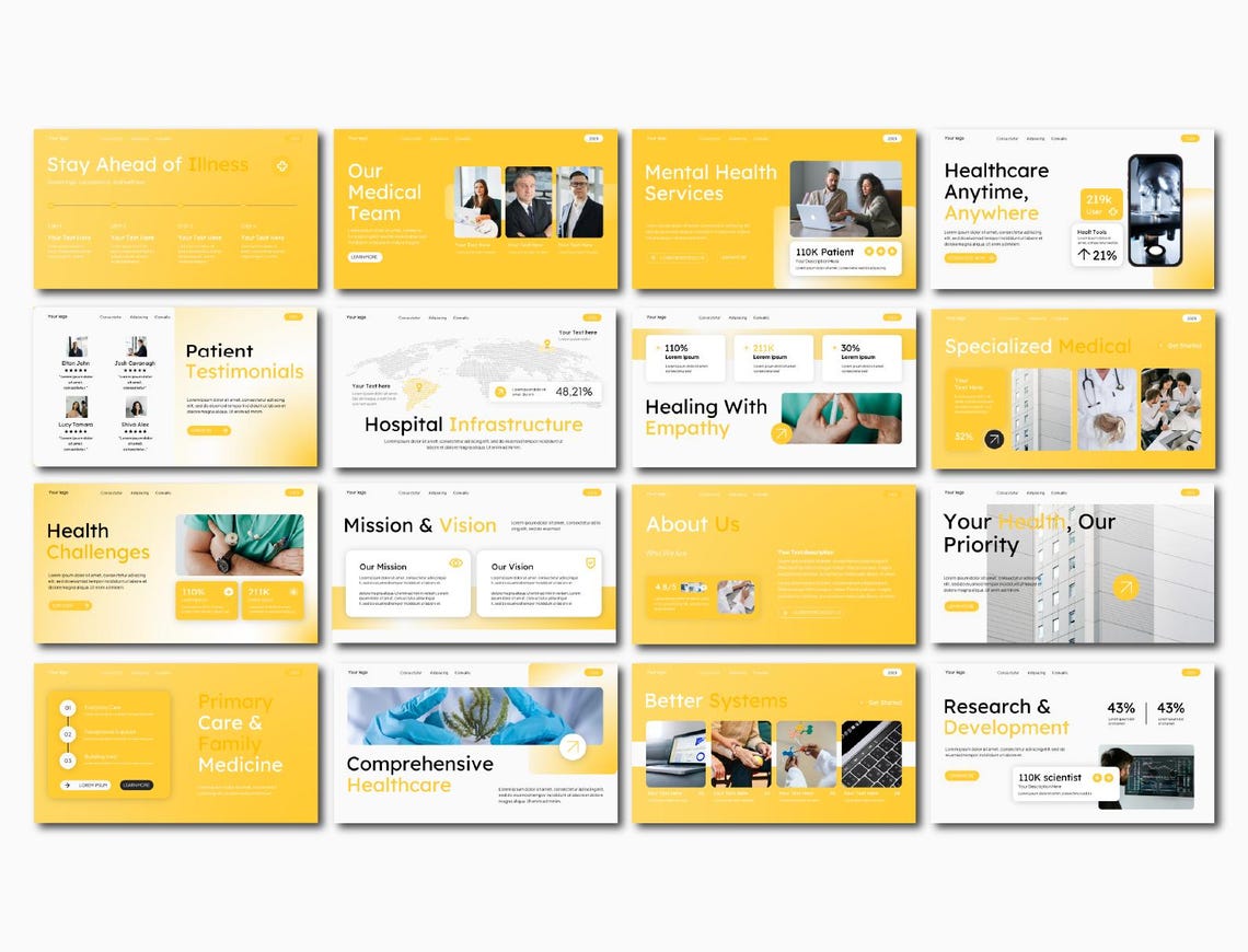 Yellow Medical Powerpoint Template: Professional Health Presentation ...