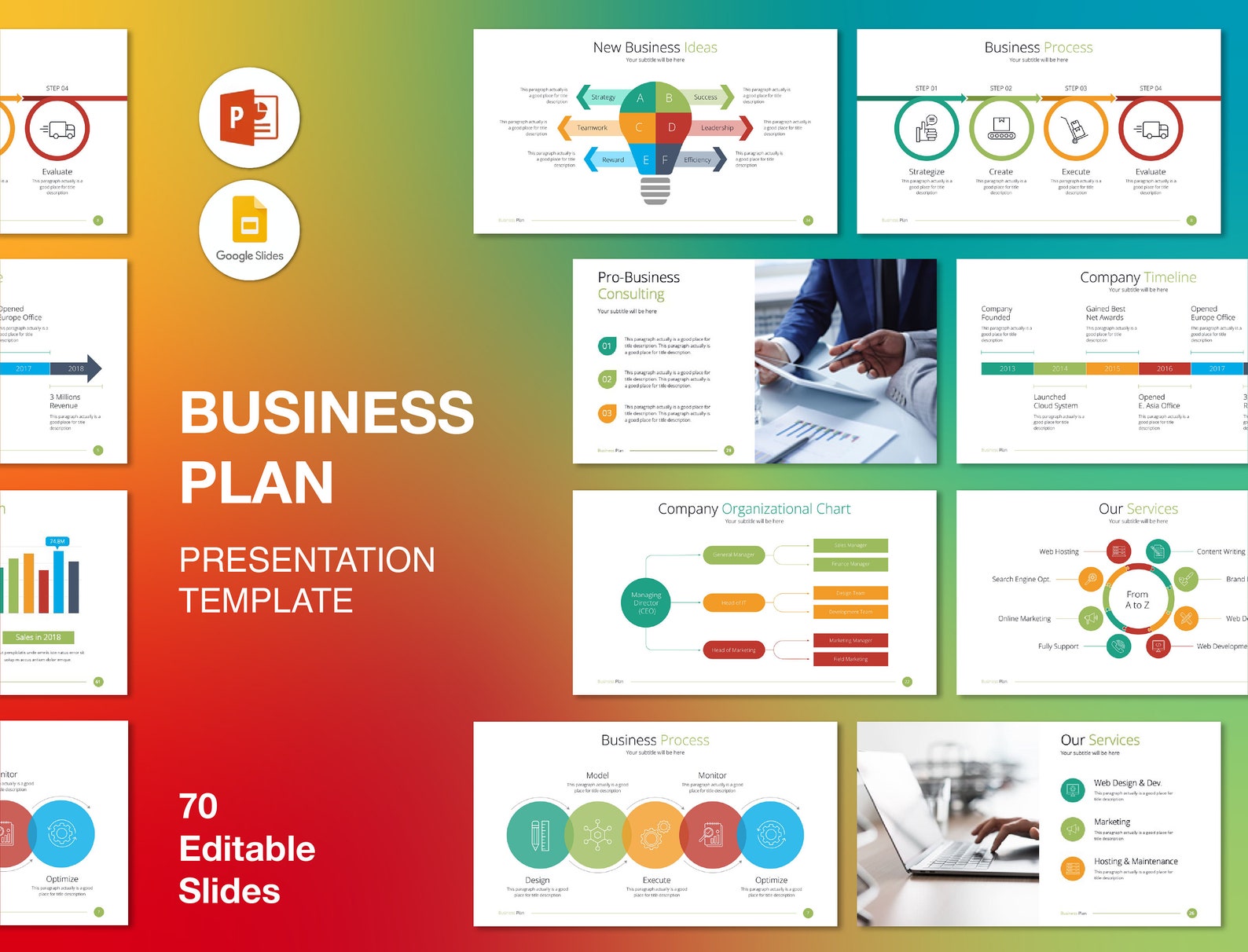 Professional Full Color Business Plan & Startup Presentation Template ...