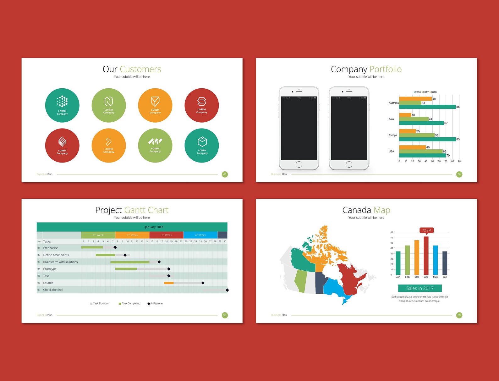 Professional Full Color Business Plan & Startup Presentation Template ...