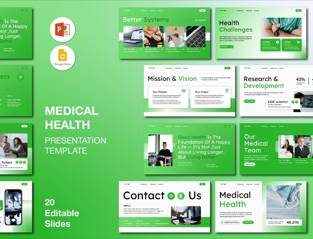 Green Medical Health Powerpoint | Green Corporate Medical Health ...