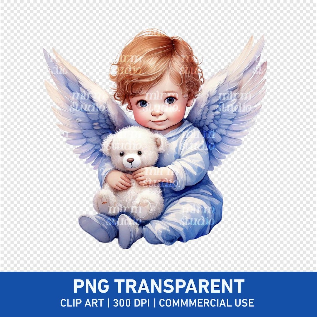 Baby Boy Angel PNG, Boy Babyshower Clipart, It's a Boy Png Files, Blue ...