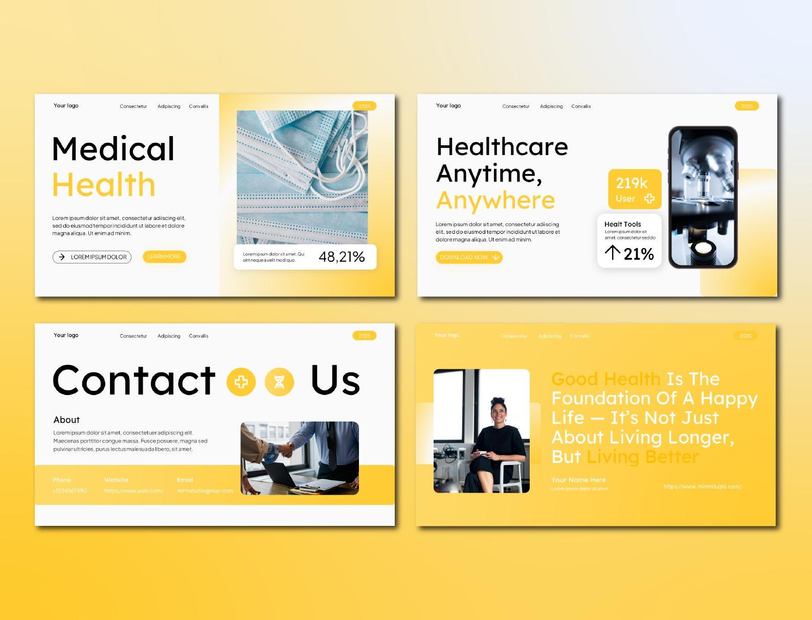 Yellow Medical Powerpoint Template: Professional Health Presentation ...