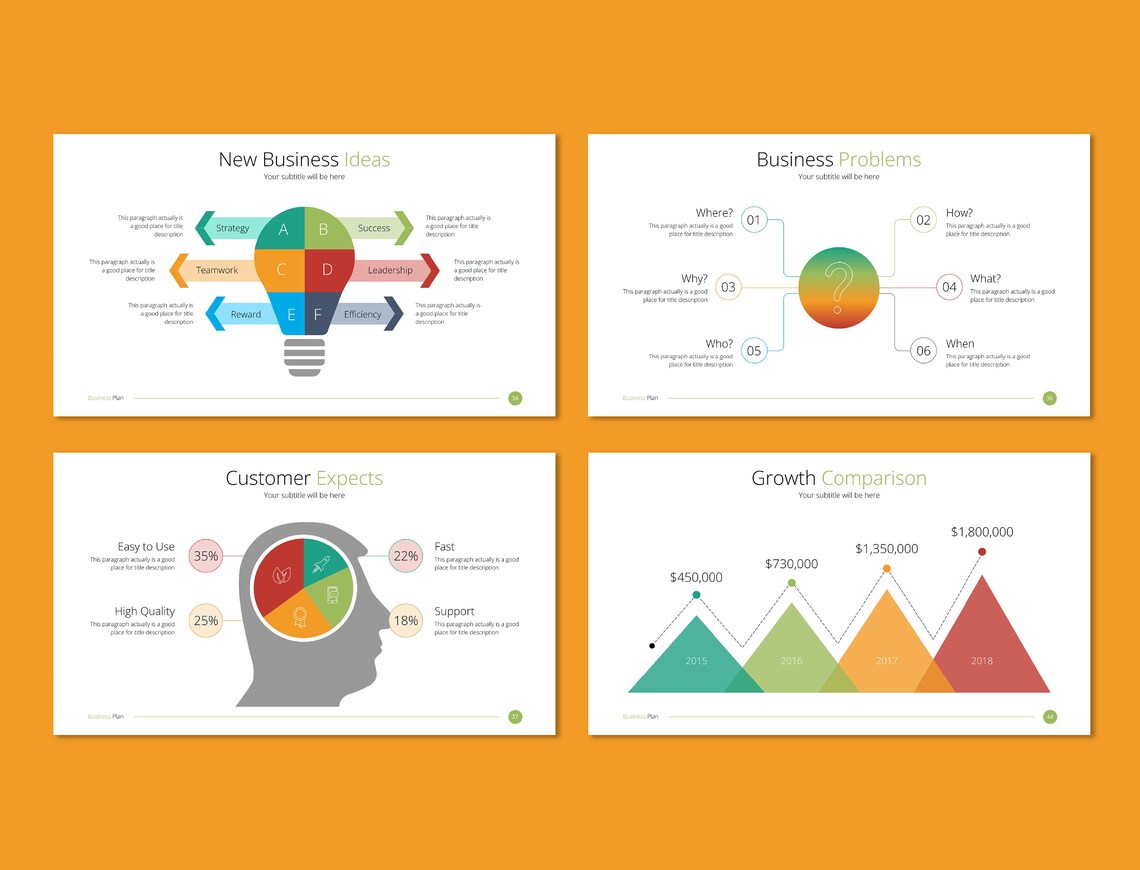Professional Full Color Business Plan & Startup Presentation Template ...
