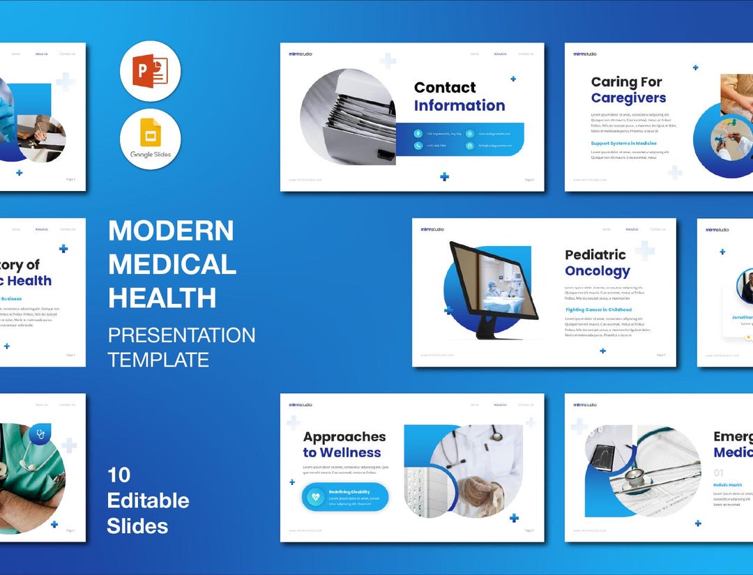 Blue Medical Powerpoint Template: Health Presentation (PPT, Google ...