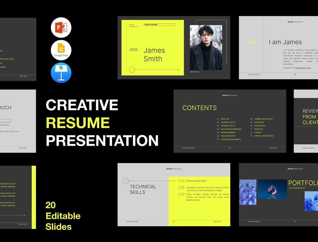 Creative Resume Presentation Template Graphic Designer CV Personal CV Design Creative Self ...