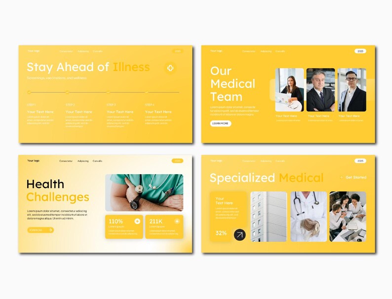 Yellow Medical Powerpoint Template: Professional Health Presentation ...