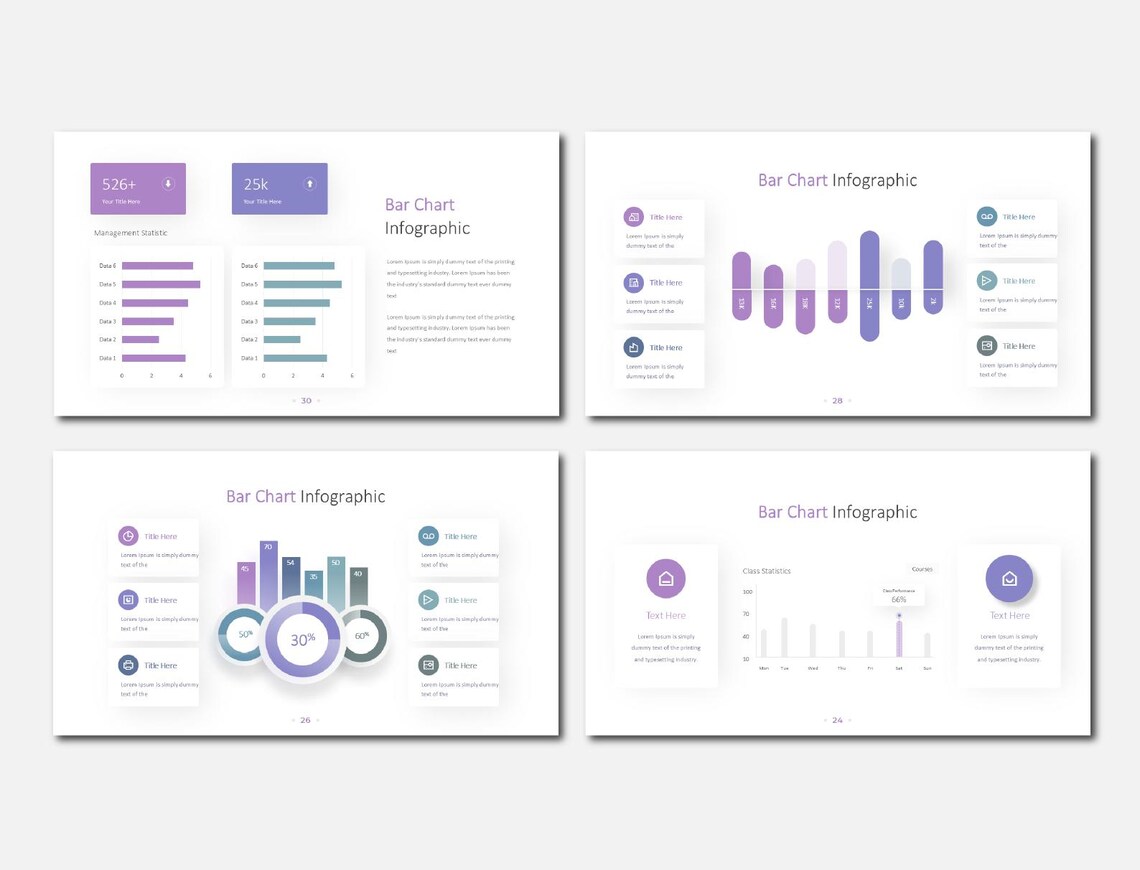 Violet Bar Chart Infographic Presentation: Powerpoint & Google Slides ...